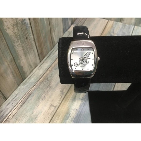 Accessories | Vintage Black And Silver Watch Monogram Silver A | Poshmark